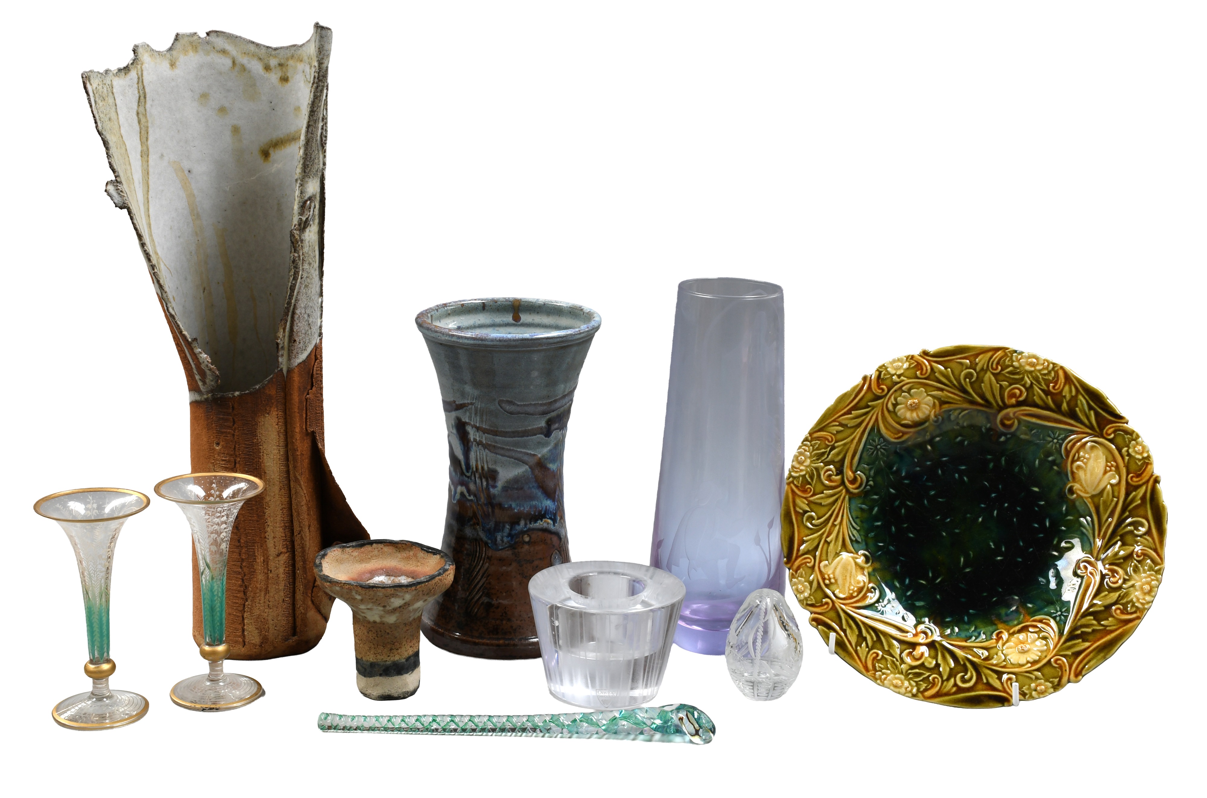 Lot 97 - A Collection of Studio Pottery and Glass etc,